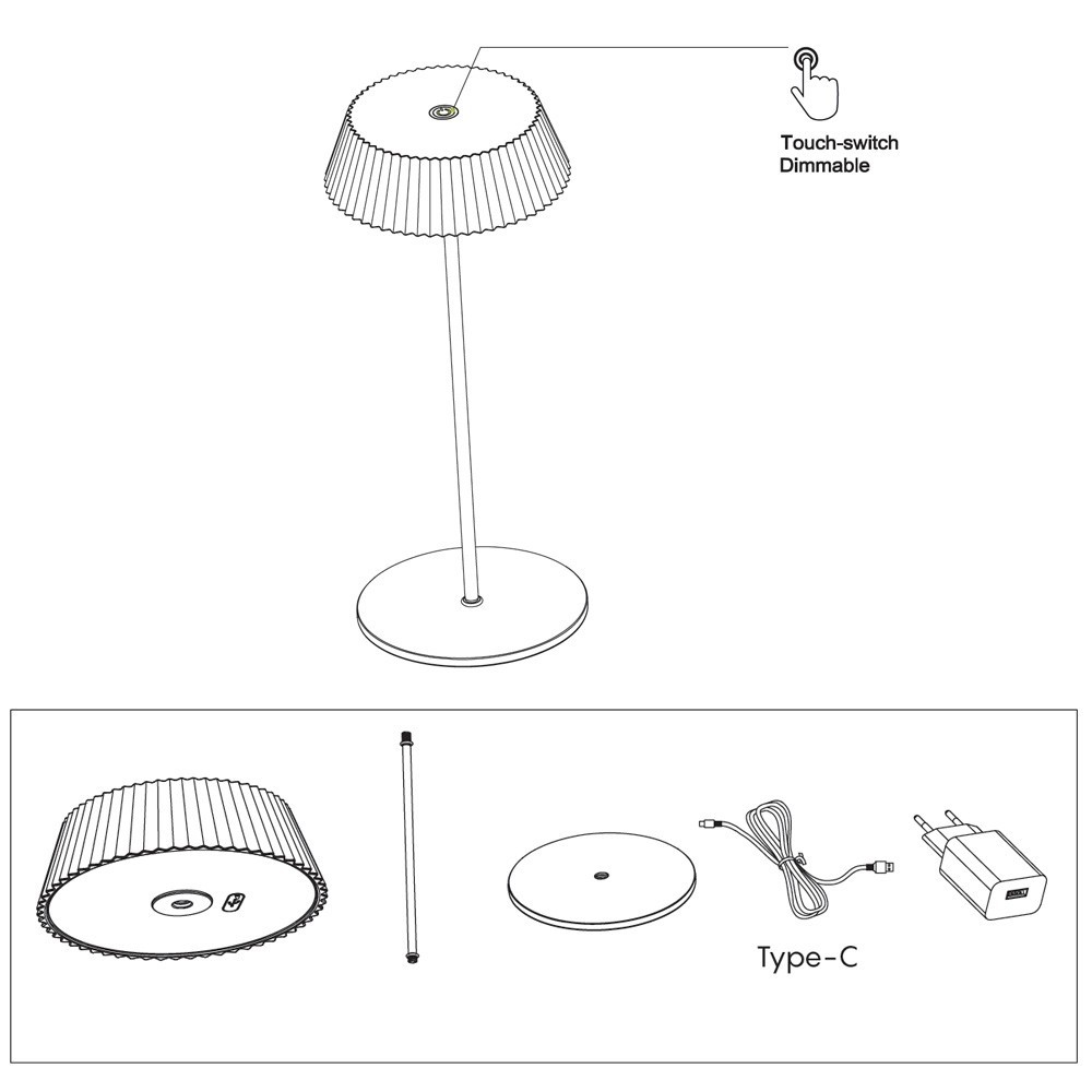 Lámpara de mesa LED recargable Relax (2W) - Mantra - Lamparas.es