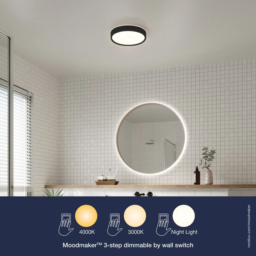 Plafón de techo LED para baños Noxy (17W) - Nordlux - Lamparas.es