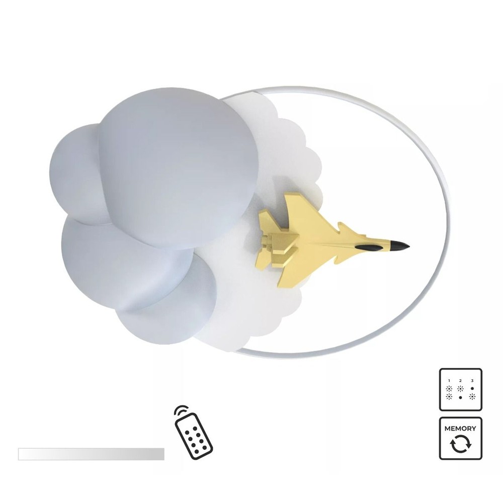 Plafón de techo infantil LED Focus Avión (37W) - Lamparas.es