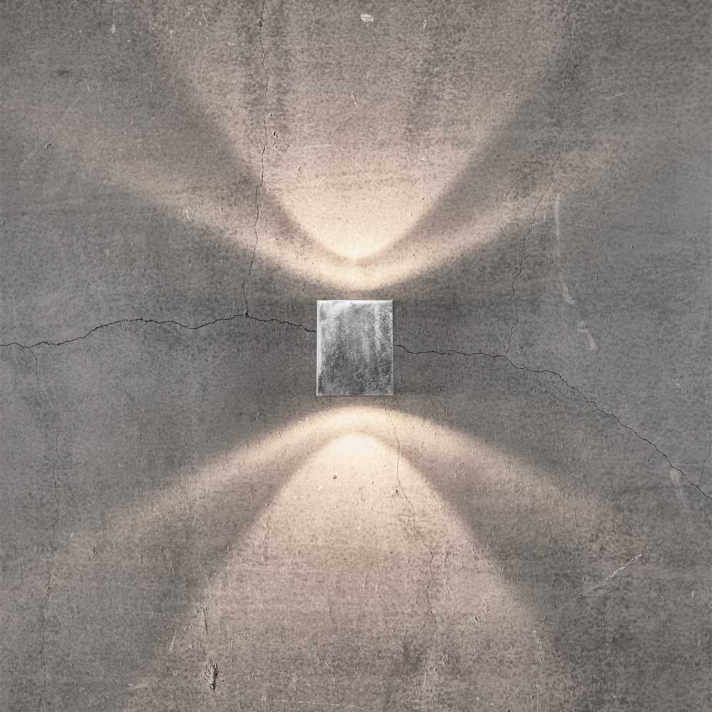 Aplique de exterior galvanizado LED Canto Kubi 2 - Lamparas.es